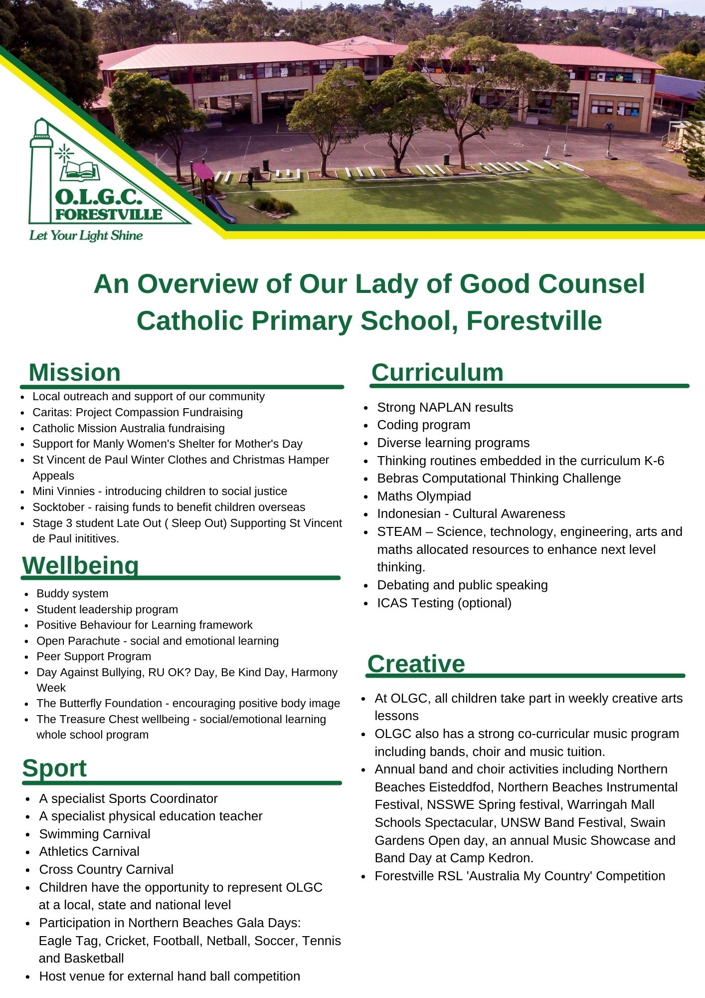 OLGC School Prospectus - Our Lady of Good Counsel Forestville