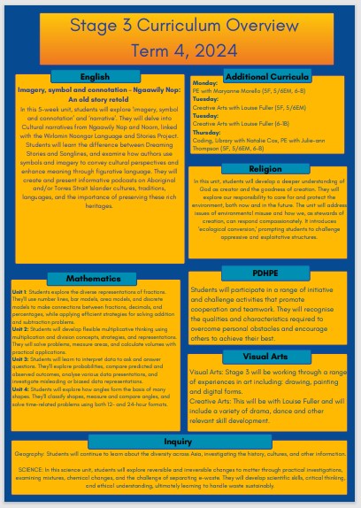 Curriculum Notes - Our Lady of Good Counsel Forestville