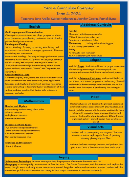 Curriculum Notes - Our Lady of Good Counsel Forestville